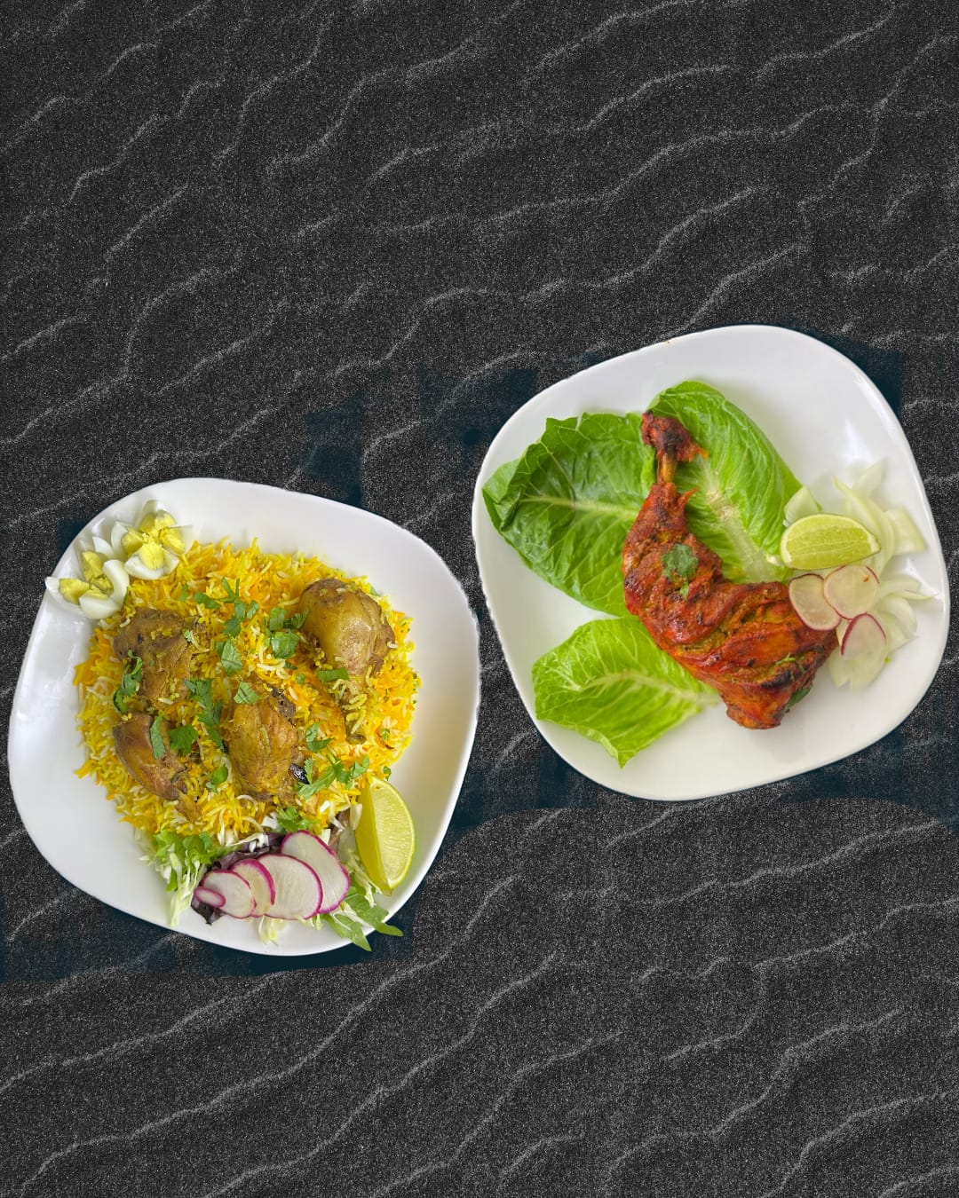 Mom's Special: Any Biryani with Tandoori Leg Delight!